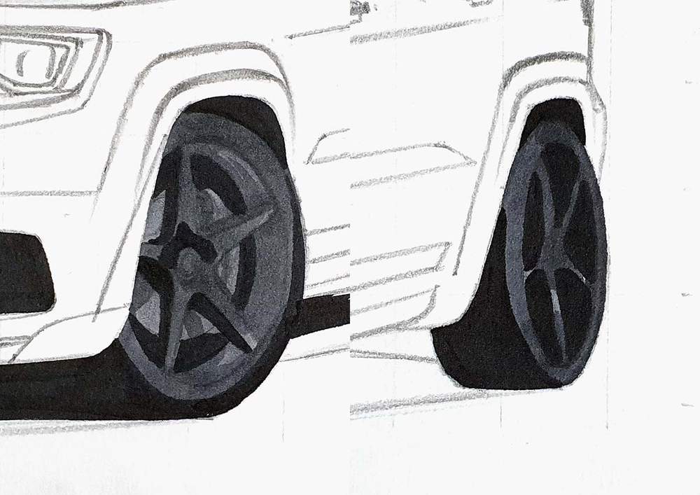 How To Draw A Jeep Grand Cherokee Trackhawk - Simple Step-By-Step Tutorial